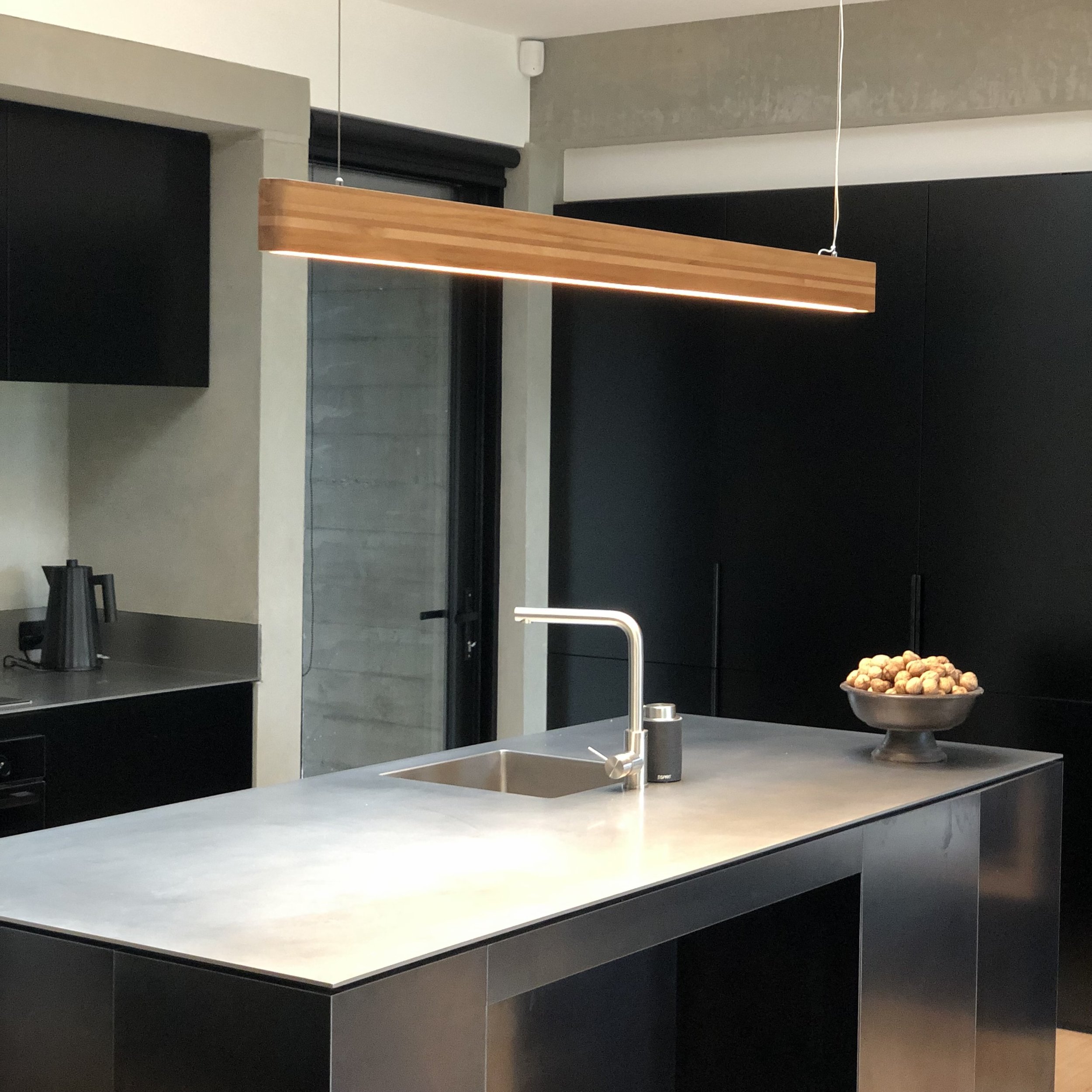 Strata. Handcrafted timber kitchen island pendant light. — Cast lighting