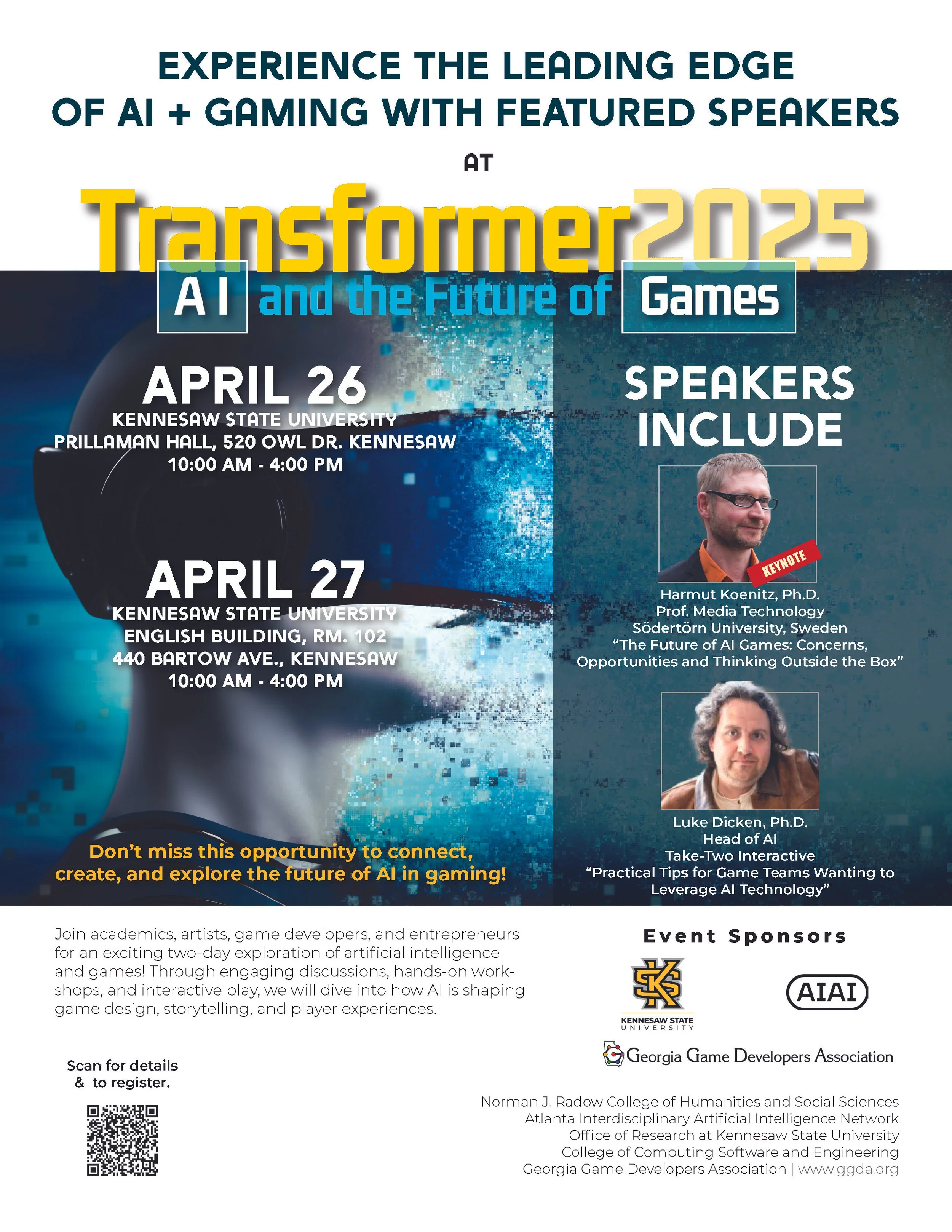 Transformer Game AI Schedule Announced — Georgia Game Developers Association