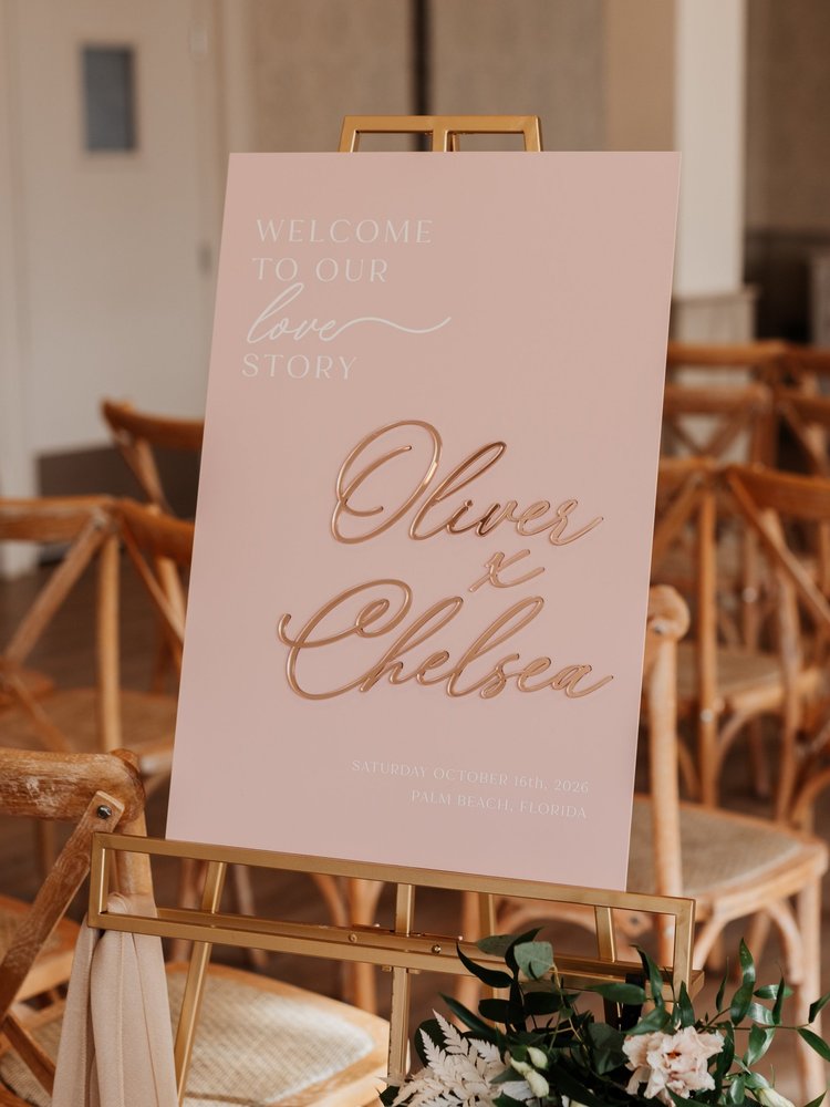 NEW' Featuring Wedding Welcome Sign - Rectangle — Rose Signage Co.