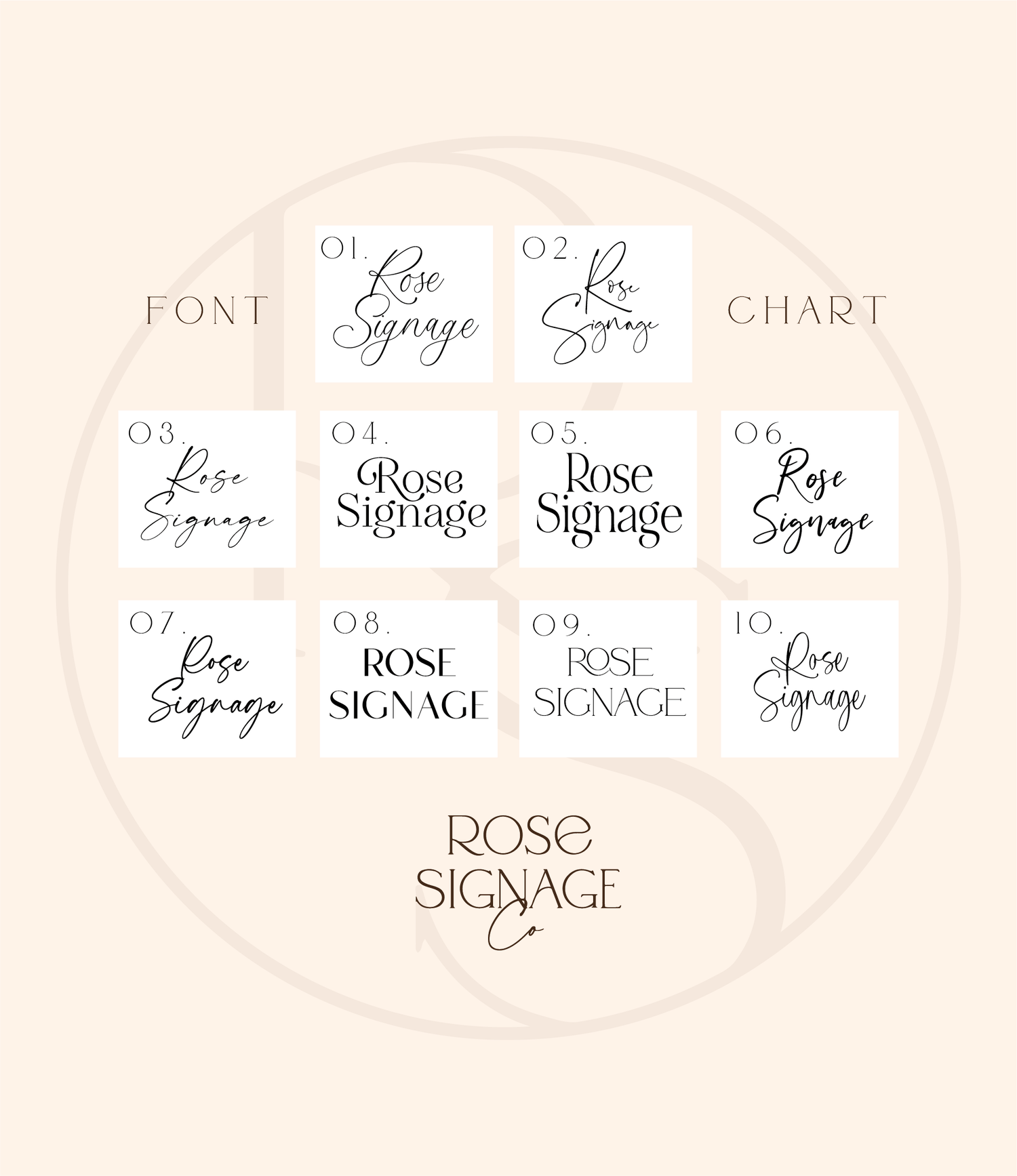 *NEW* Mini Table Numbers. Numerals Only. — Rose Signage Co.