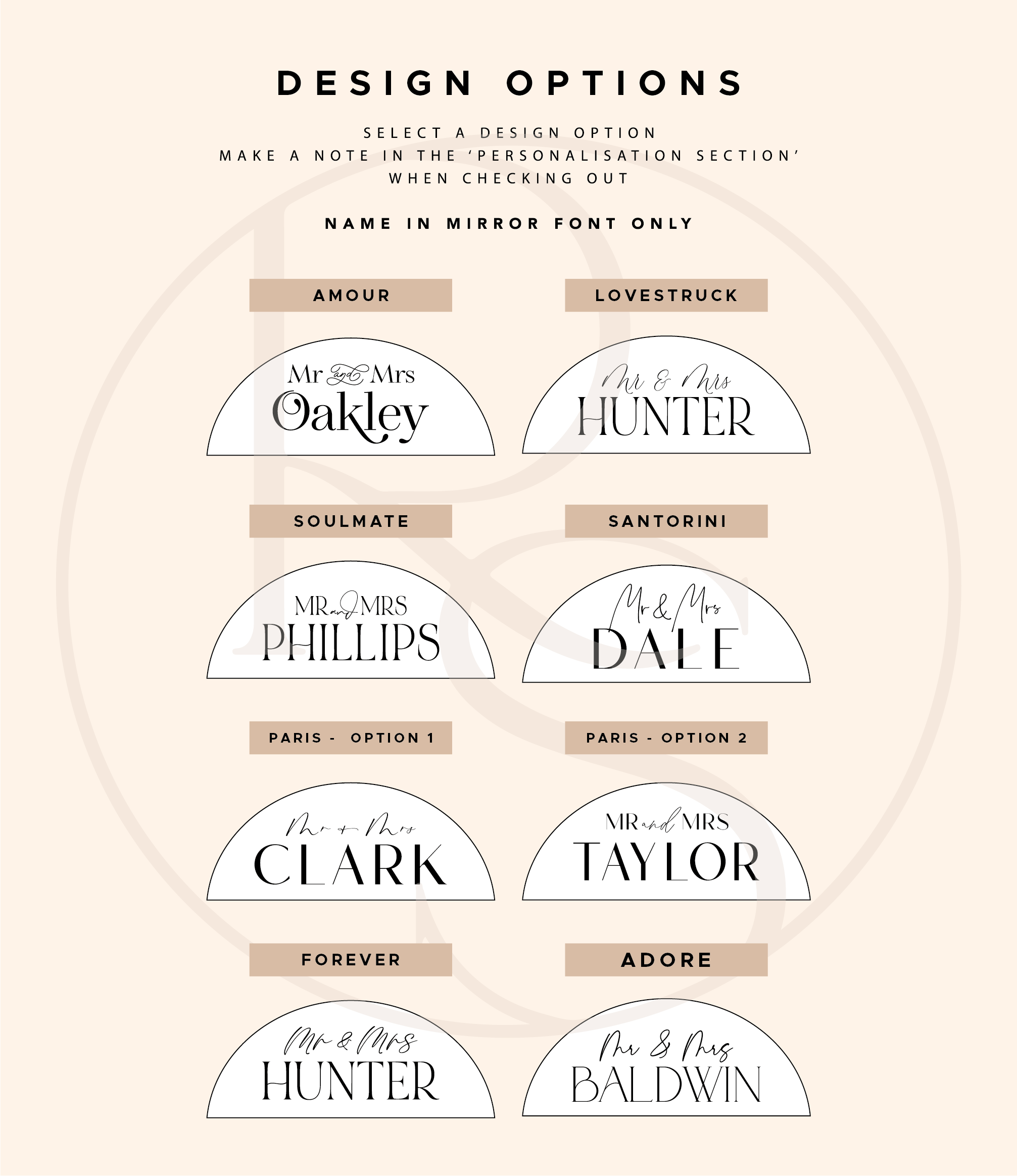 Dome table top sign — Rose Signage Co.