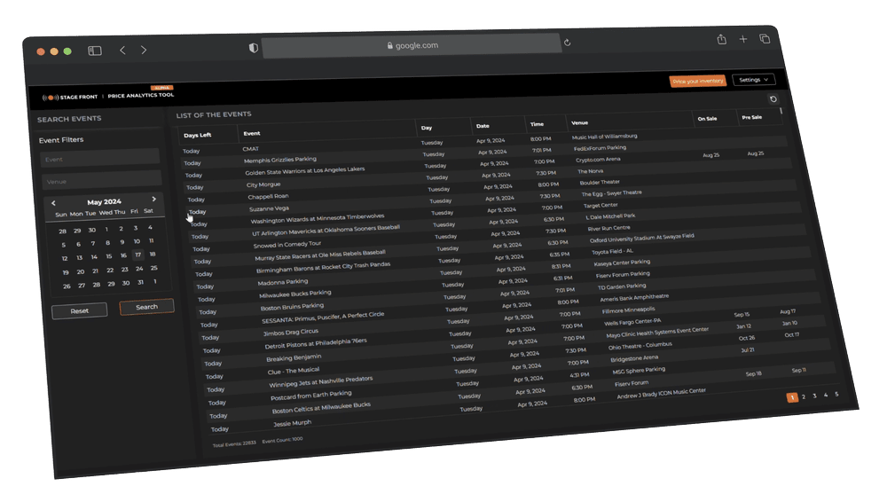 Stage Front | Ticket Industry Products & Services