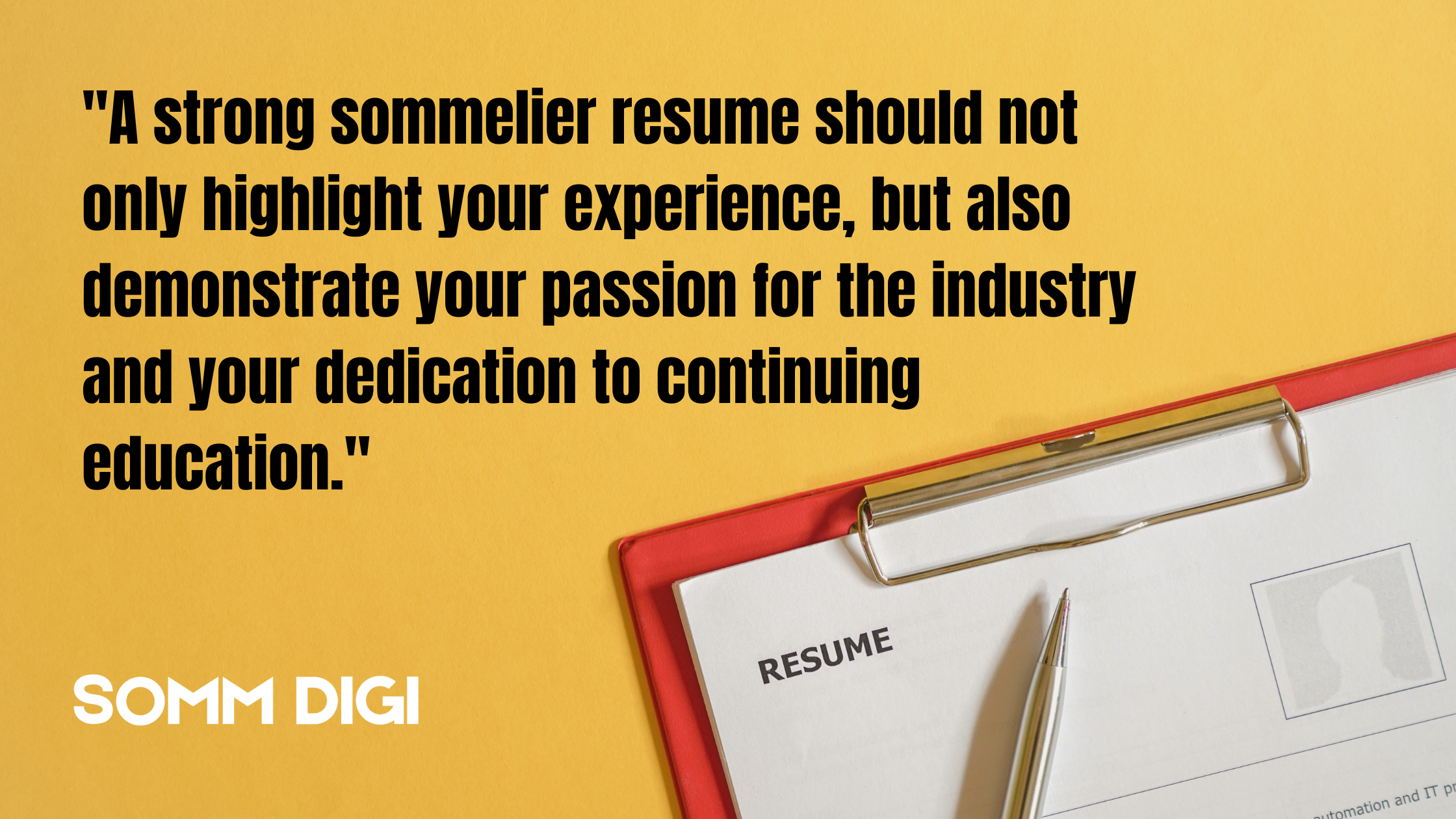 How to Create a Perfect Sommelier Resume | SOMM DIGI BLOG