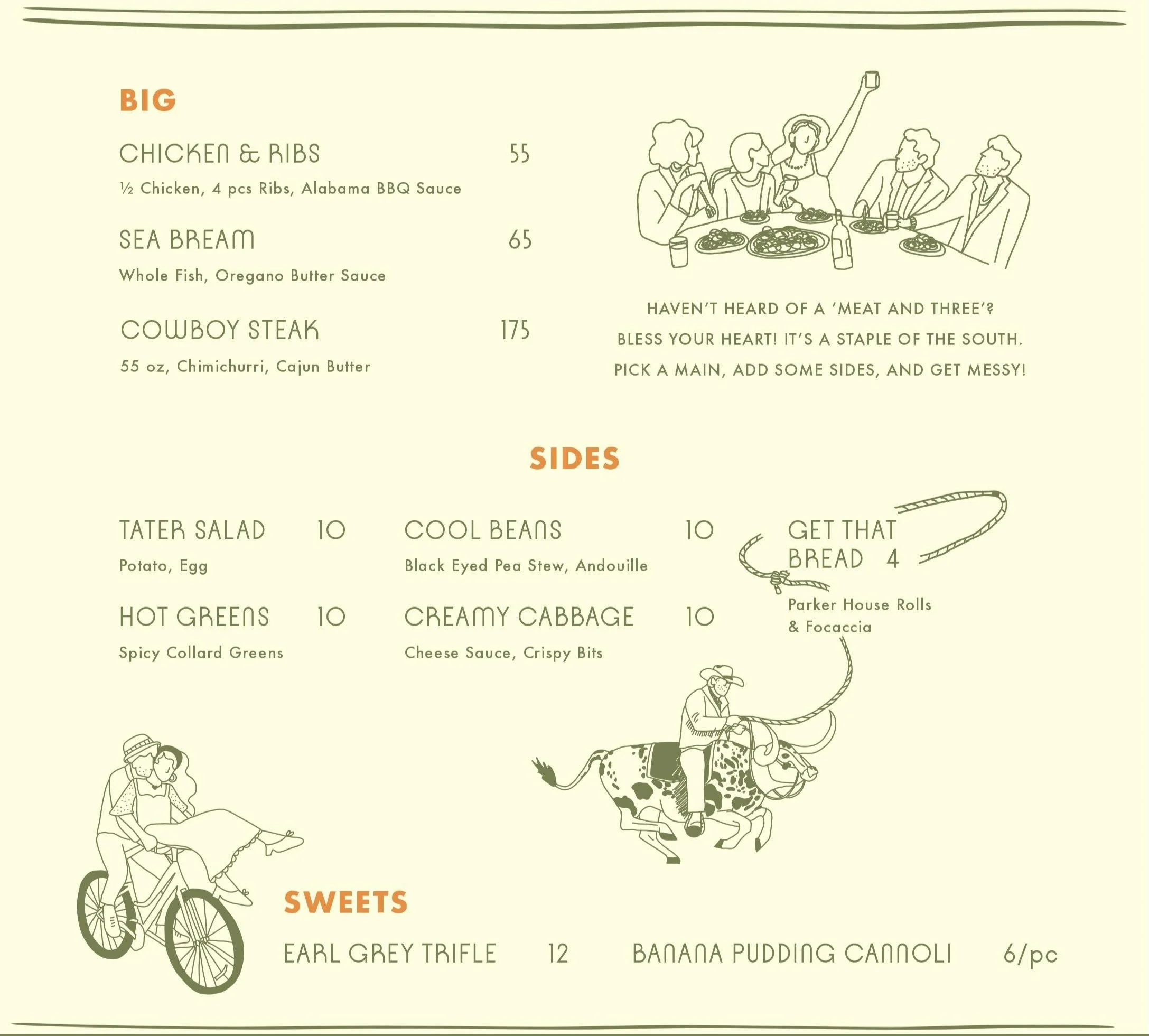 Dinner Menu — Say Mercy!