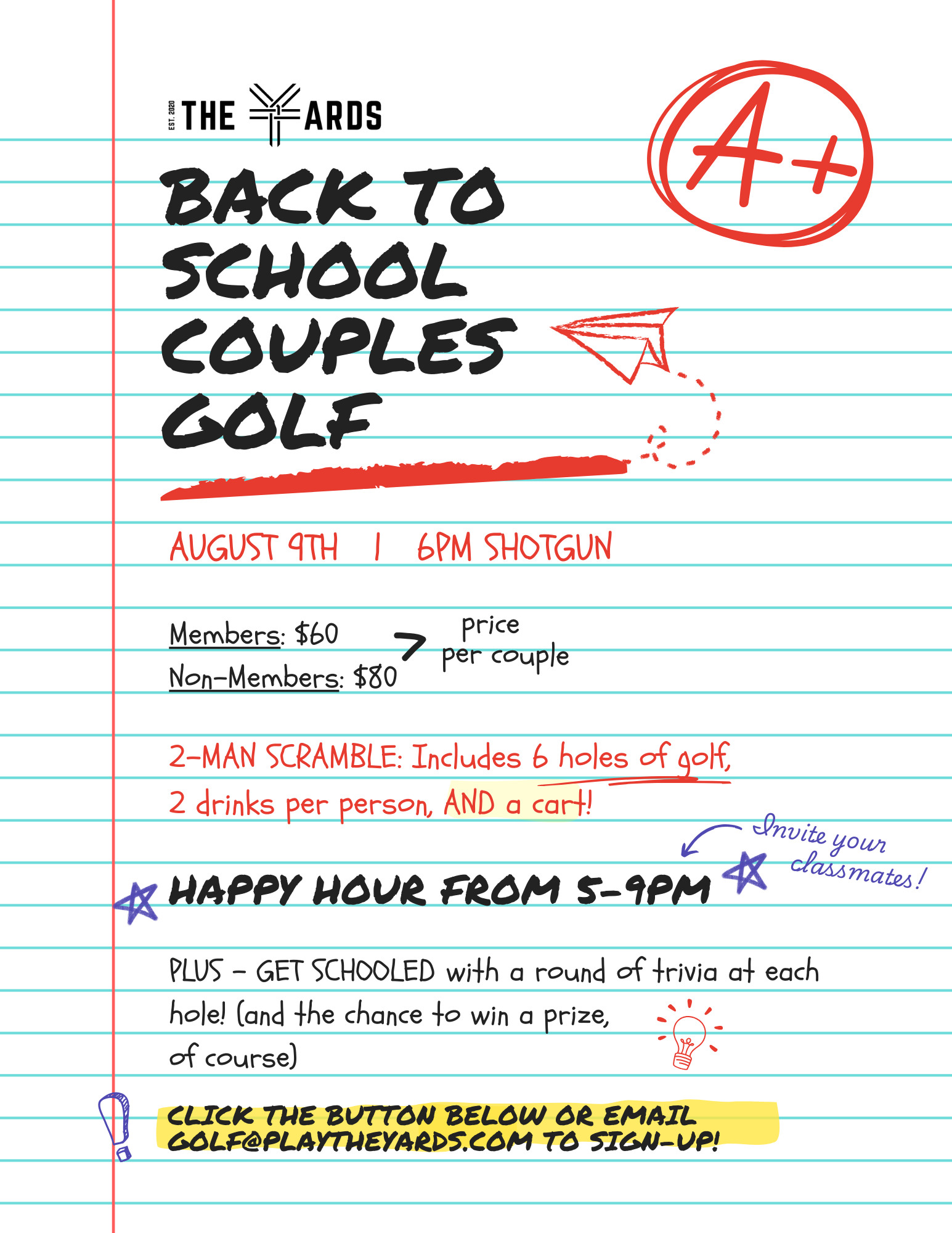 Couples Golf: Back to School (GOLF) — The Yards