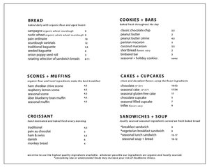 Menu — Fire Island Rustic Bakeshop