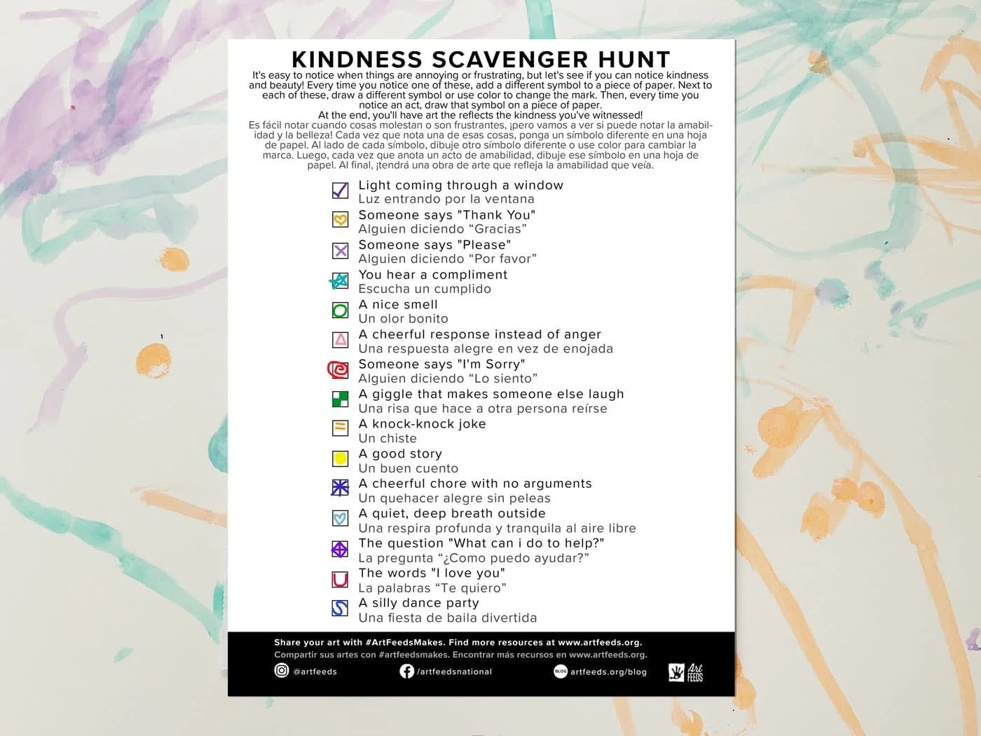 Kindness Scavenger Hunt — Art Feeds