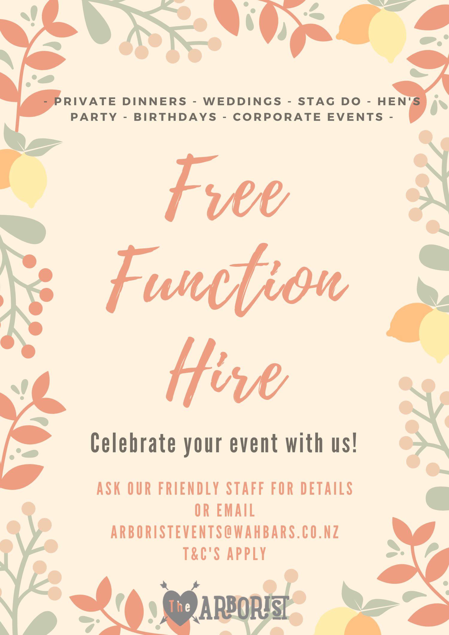 What's On — The Arborist Rooftop bar & Eatery