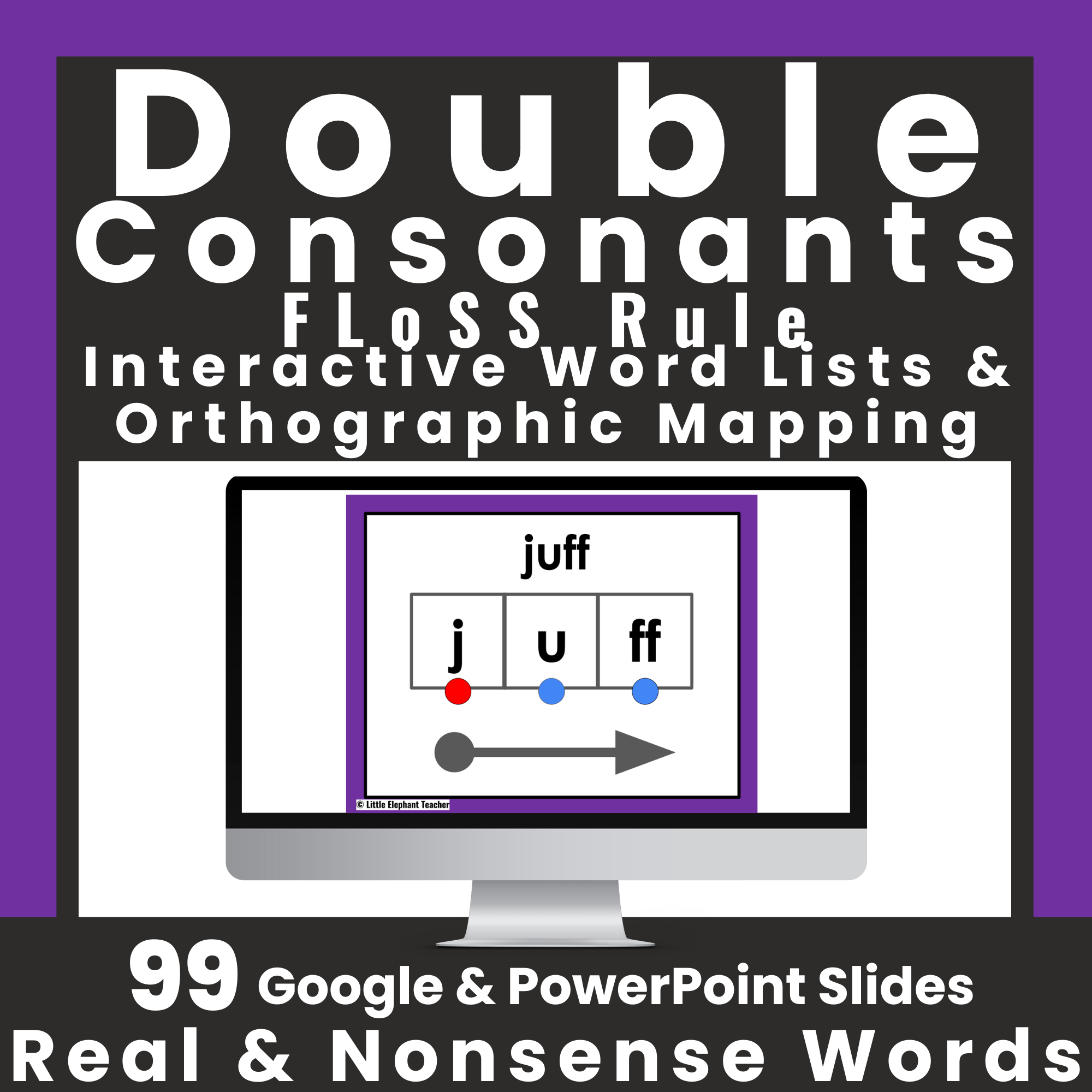 What are Double Consonant Words using 4 Letters in the FLoSS Rule?