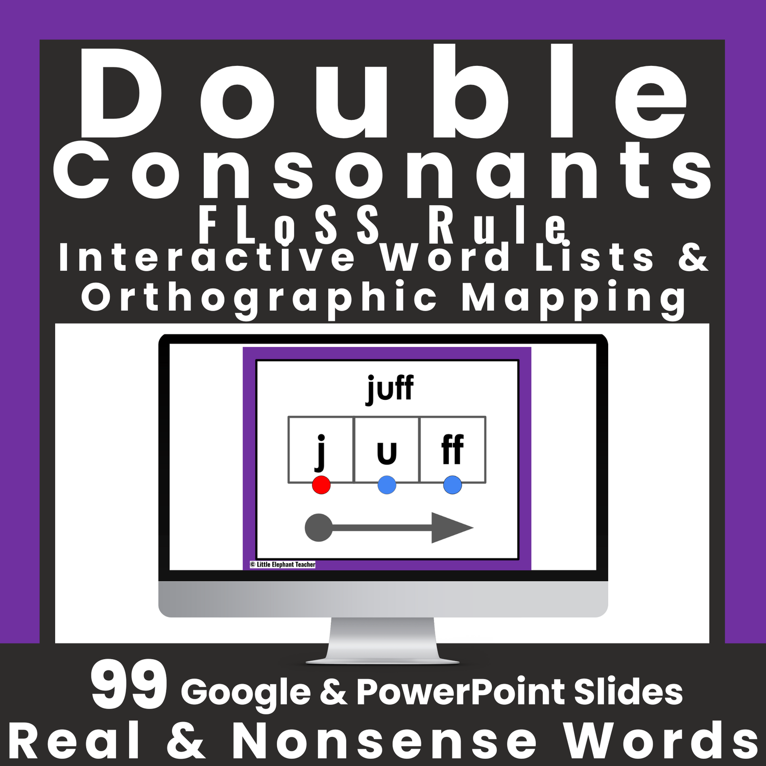 What are Double Consonant Words using 4 Letters in the FLoSS Rule?