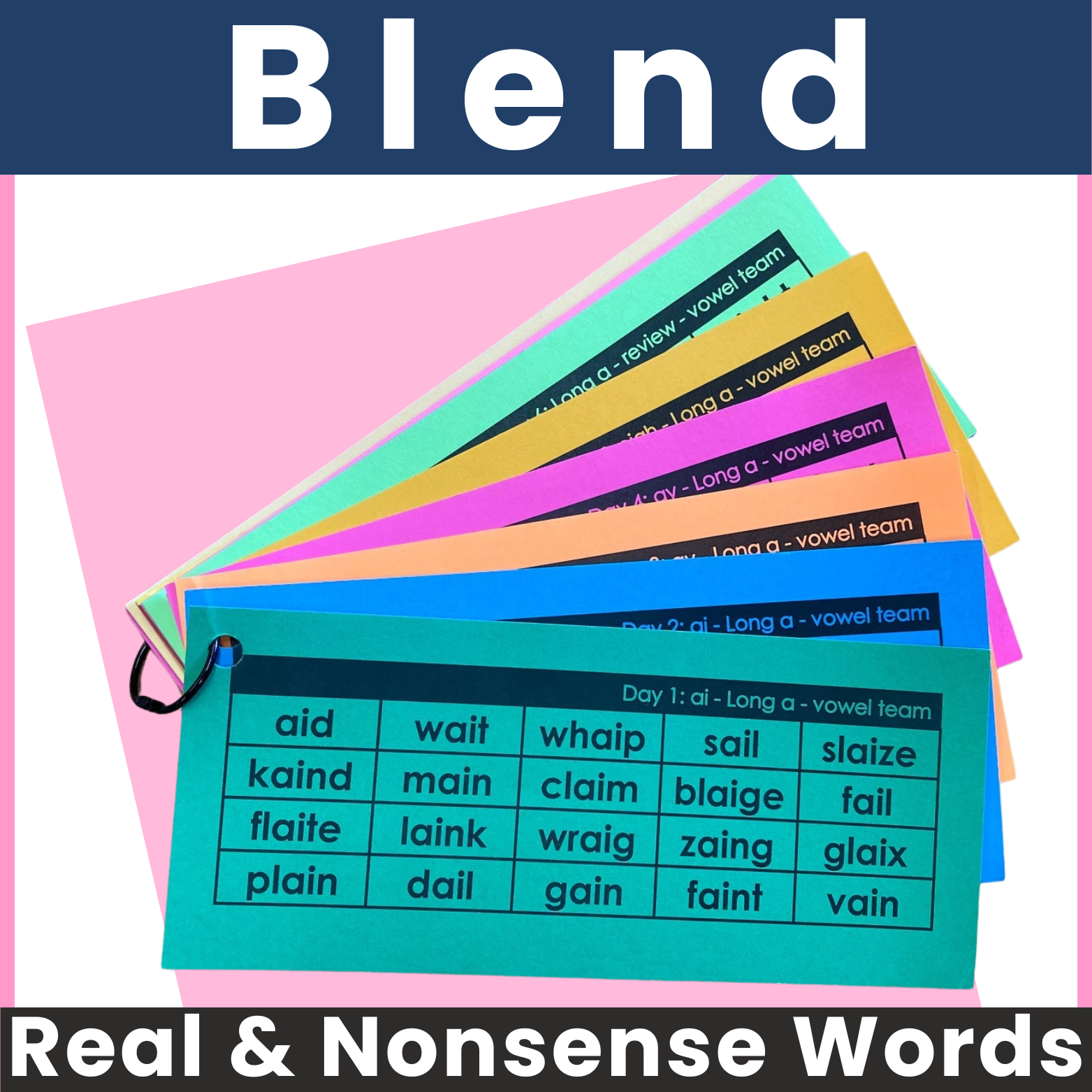 List of Vowel Team Words - Long Vowel Words with Real and Nonsense Words