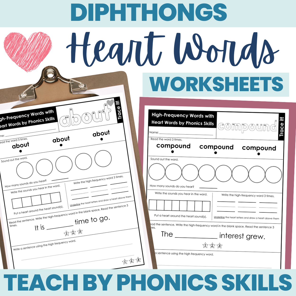 Making Sight Words Easier Through Phonics - Endless Heart Word Worksheets