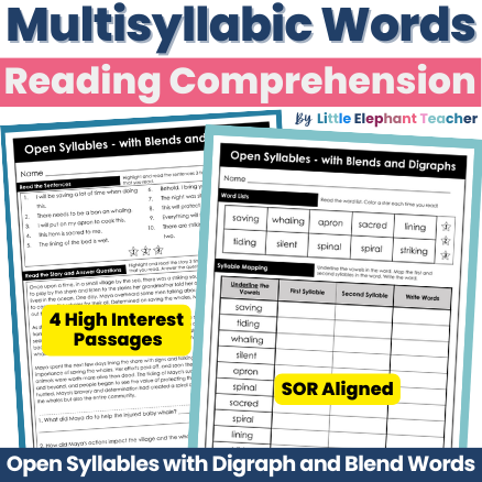 Multisyllabic Open Syllable Words- 5 Components You Need to Explicitly ...