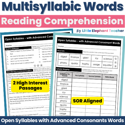 Multisyllabic Open Syllable Words- 5 Components You Need to Explicitly ...