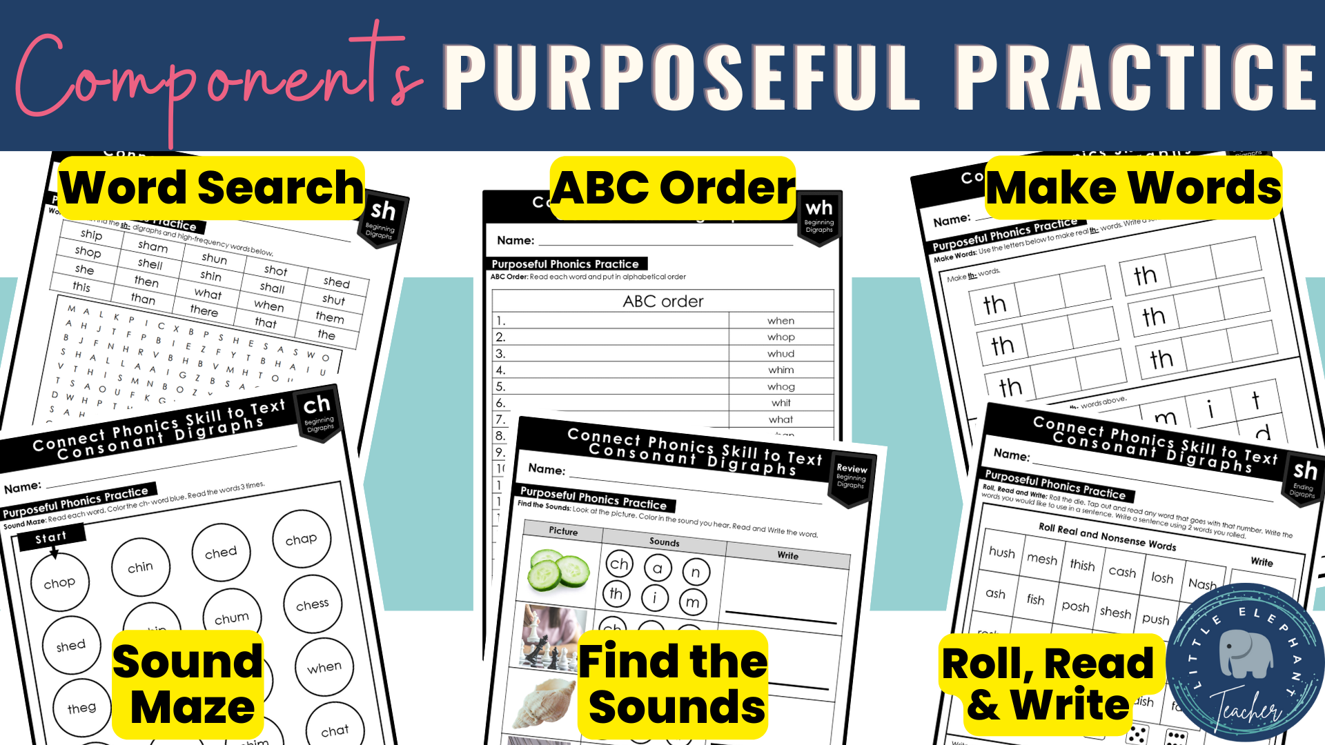 Unit 4 - Consonants Digraphs Worksheets, Lessons, and Activities