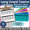 Phonics Word Lists- Real and Nonsense Words