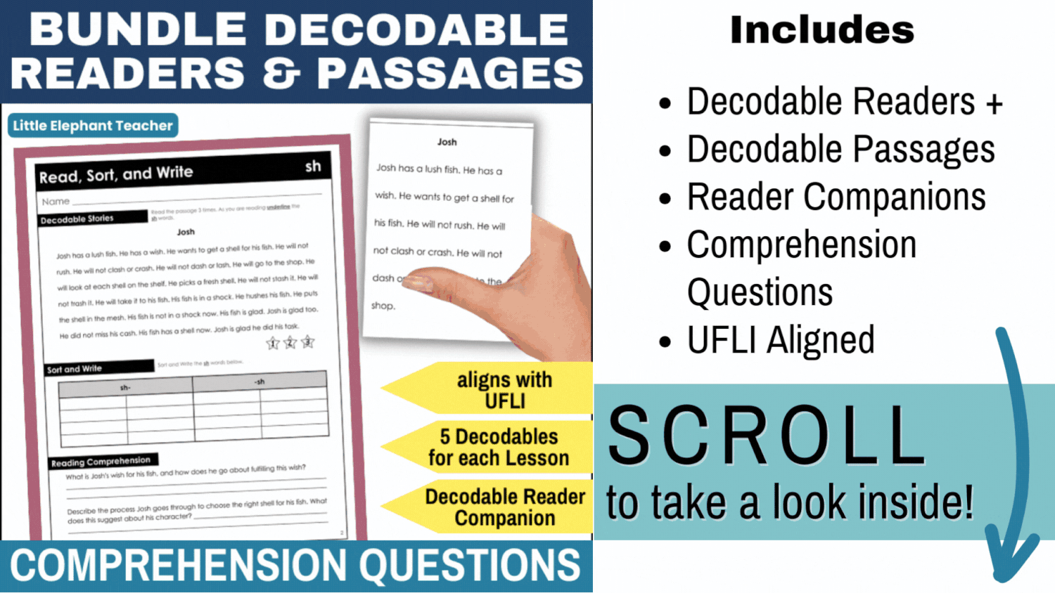 Supplemental Decodable Readers and Comprehension Questions Following ...