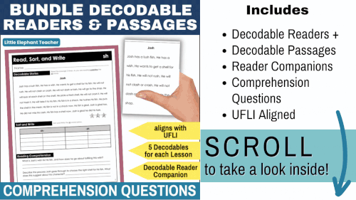 Supplemental Decodable Readers and Comprehension Questions Following ...