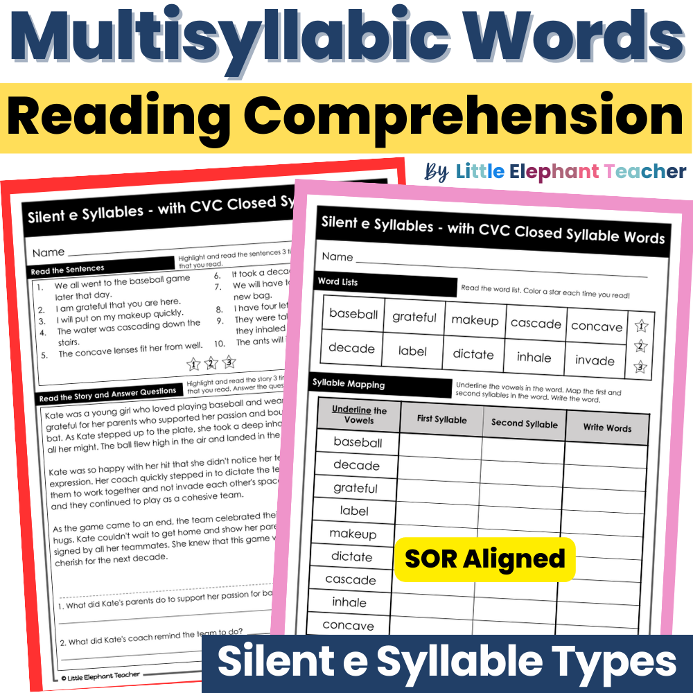 Multisyllabic Words - Reading Comprehension and Passages