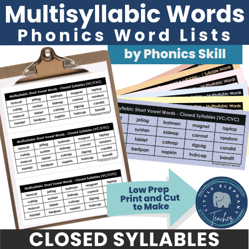 Phonics Word Lists- Real and Nonsense Words