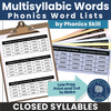 Phonics Word Lists- Real and Nonsense Words