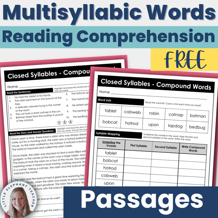 Multisyllabic Words - Reading Comprehension and Passages