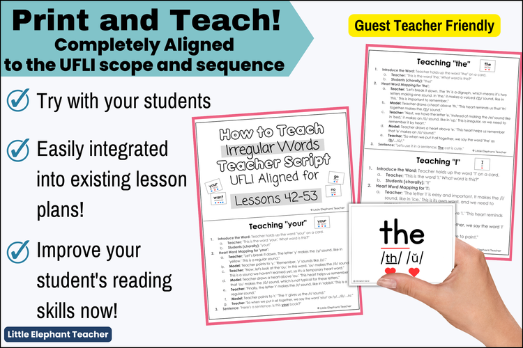 How to Teach UFLI Aligned Irregular Heart and Sight Words - The Guide!
