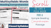 Multisyllabic Words - Reading Comprehension and Passages