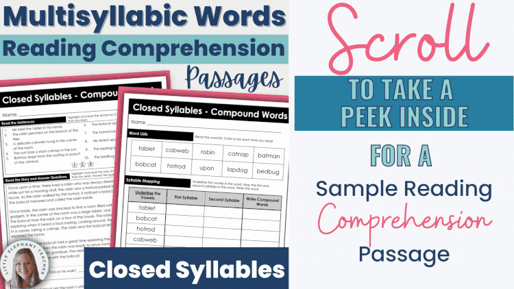 Multisyllabic Words - Reading Comprehension and Passages