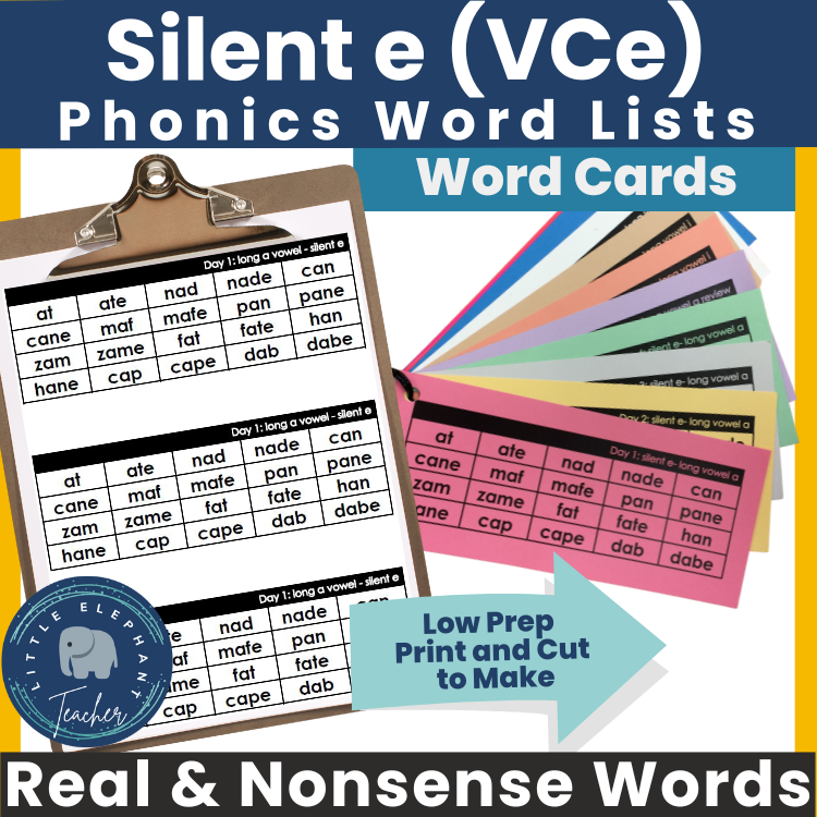 Phonics Word Lists- Real and Nonsense Words