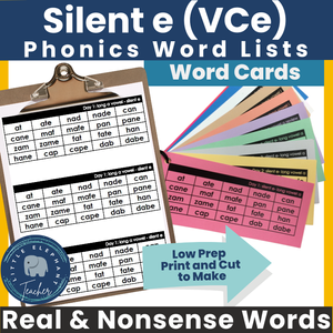 Phonics Word Lists- Real and Nonsense Words