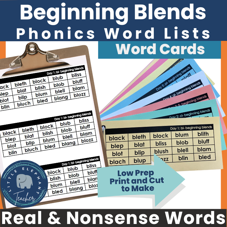 Phonics Word Lists- Real and Nonsense Words