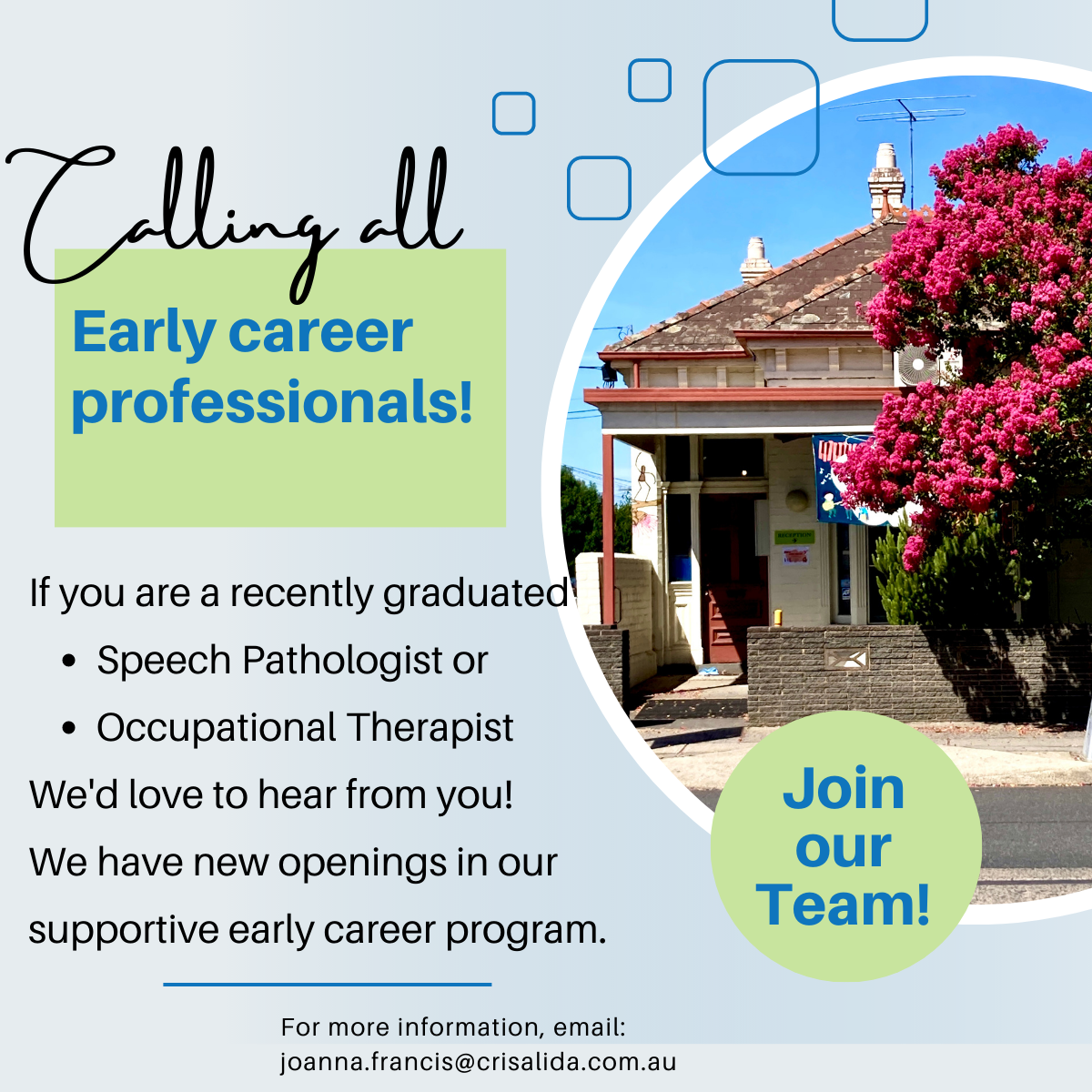 Our Early Career Program is Open! — Crisalida