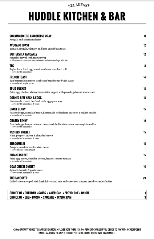 Menu (OLD) — The Huddle