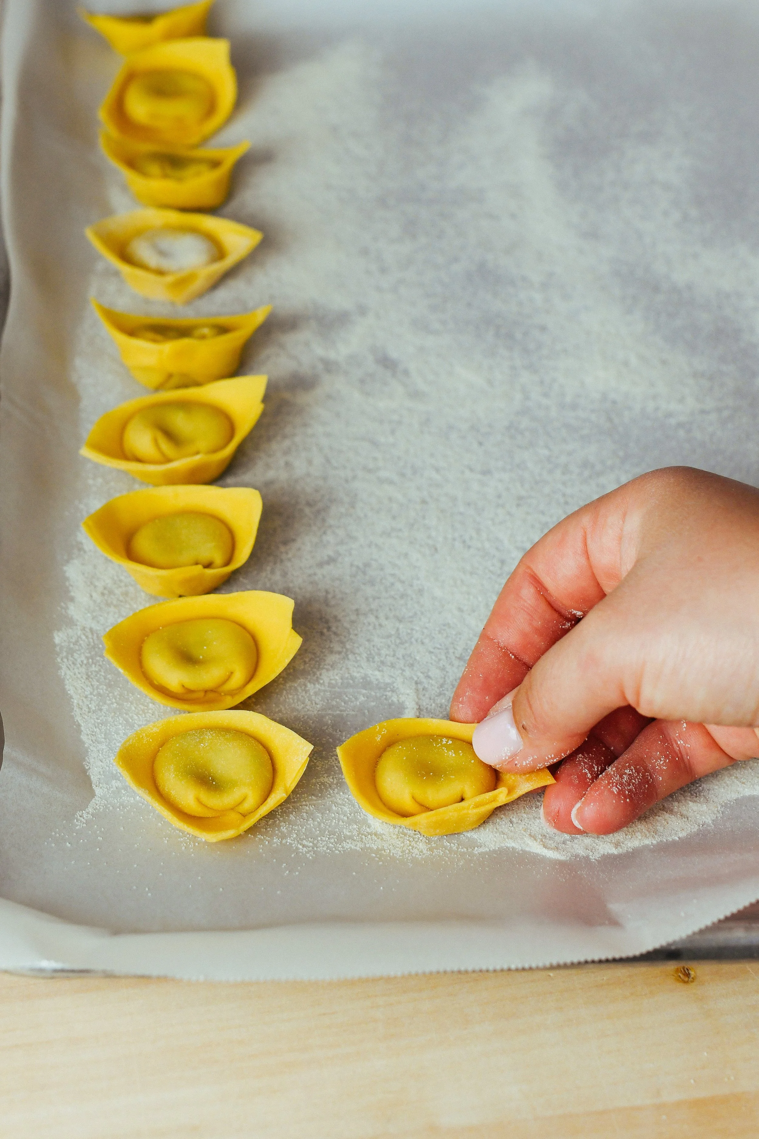 Corn ‘Nduja and Mozzarella Cappellacci — no regretti spaghetti