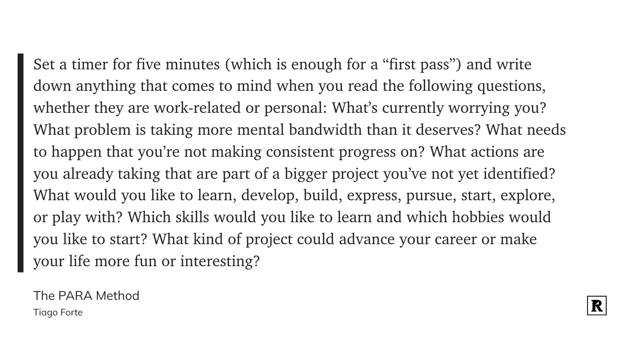 The PARA Method by Tiago Forte Book Summary — Bill McLean