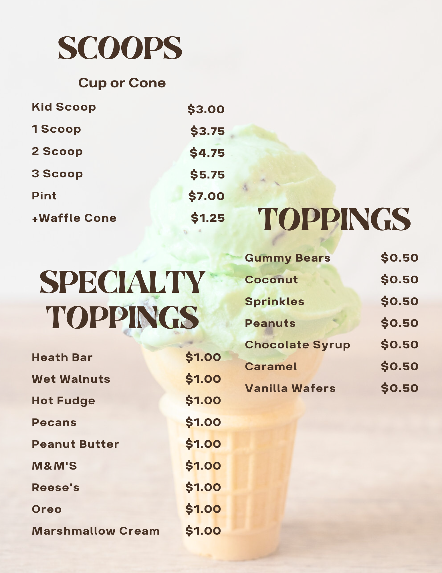 MENU — Happy Belly