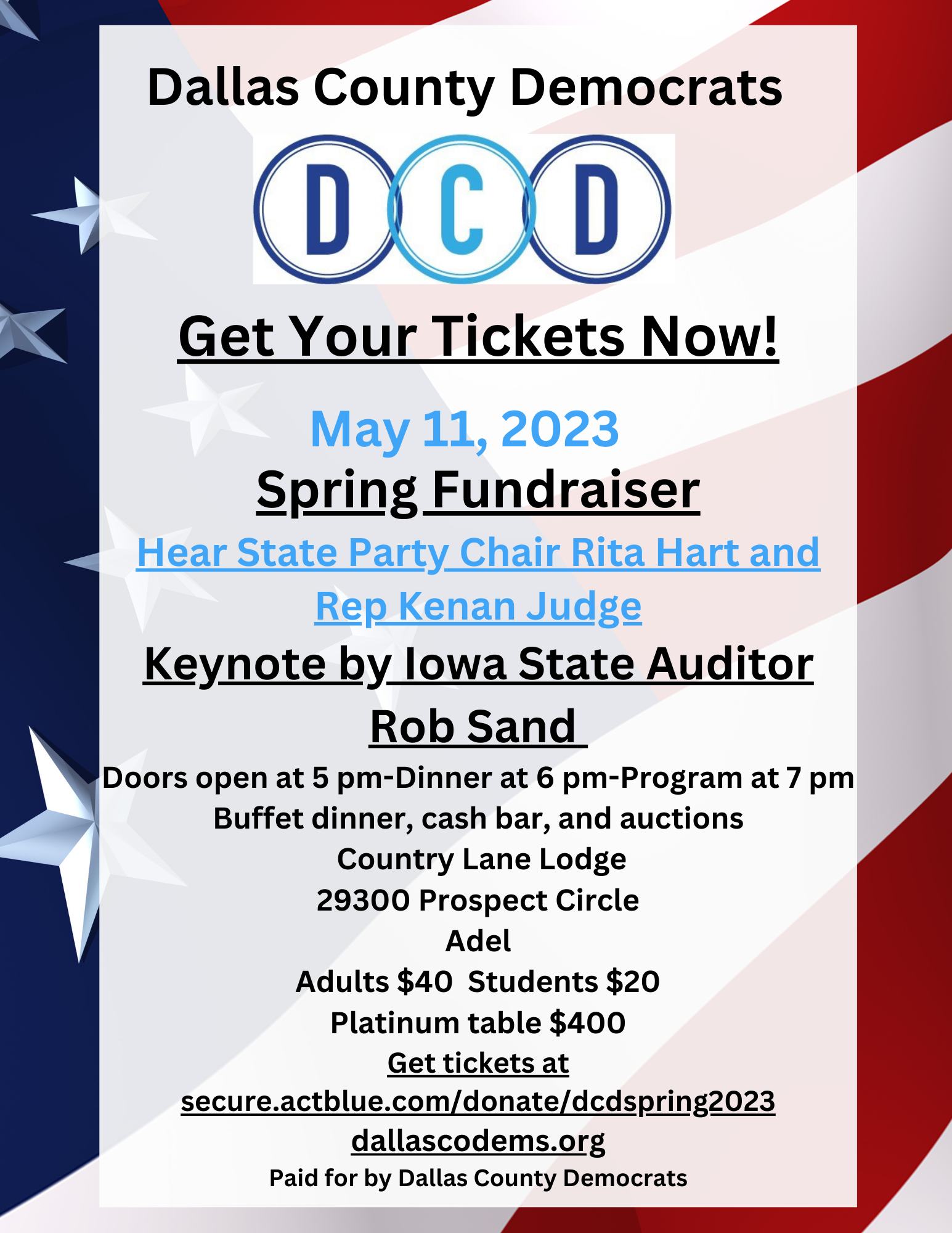 Spring Fundraiser! — Dallas County Democrats