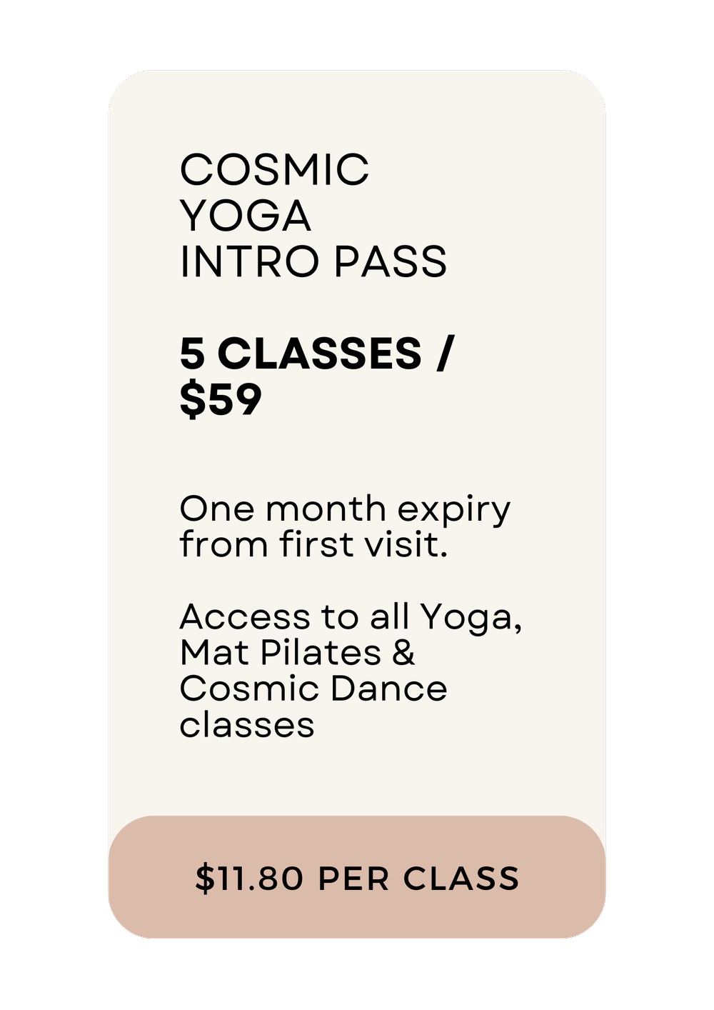 Rates & Memberships — Cosmic Yoga & Pilates