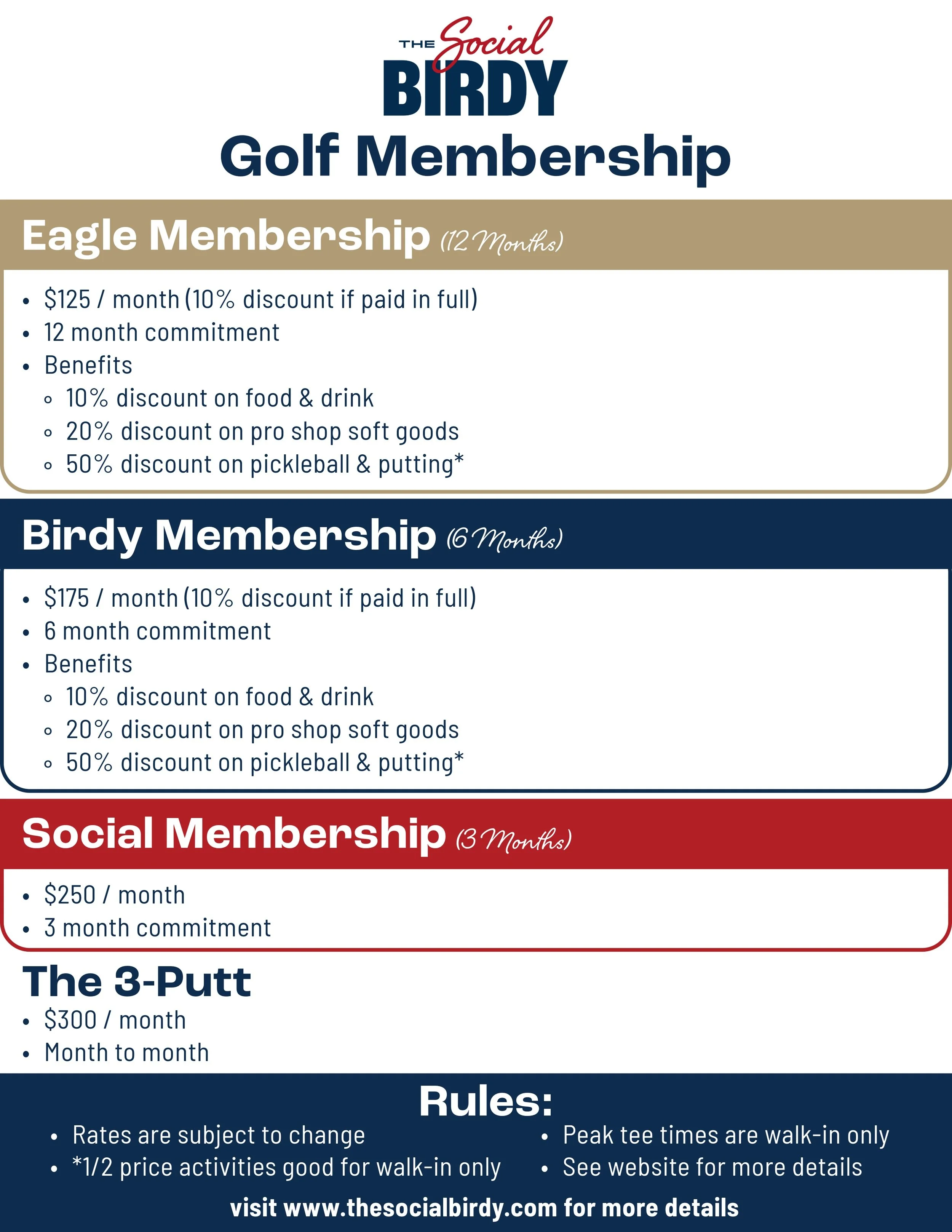 Golf Memberships — The Social Birdy