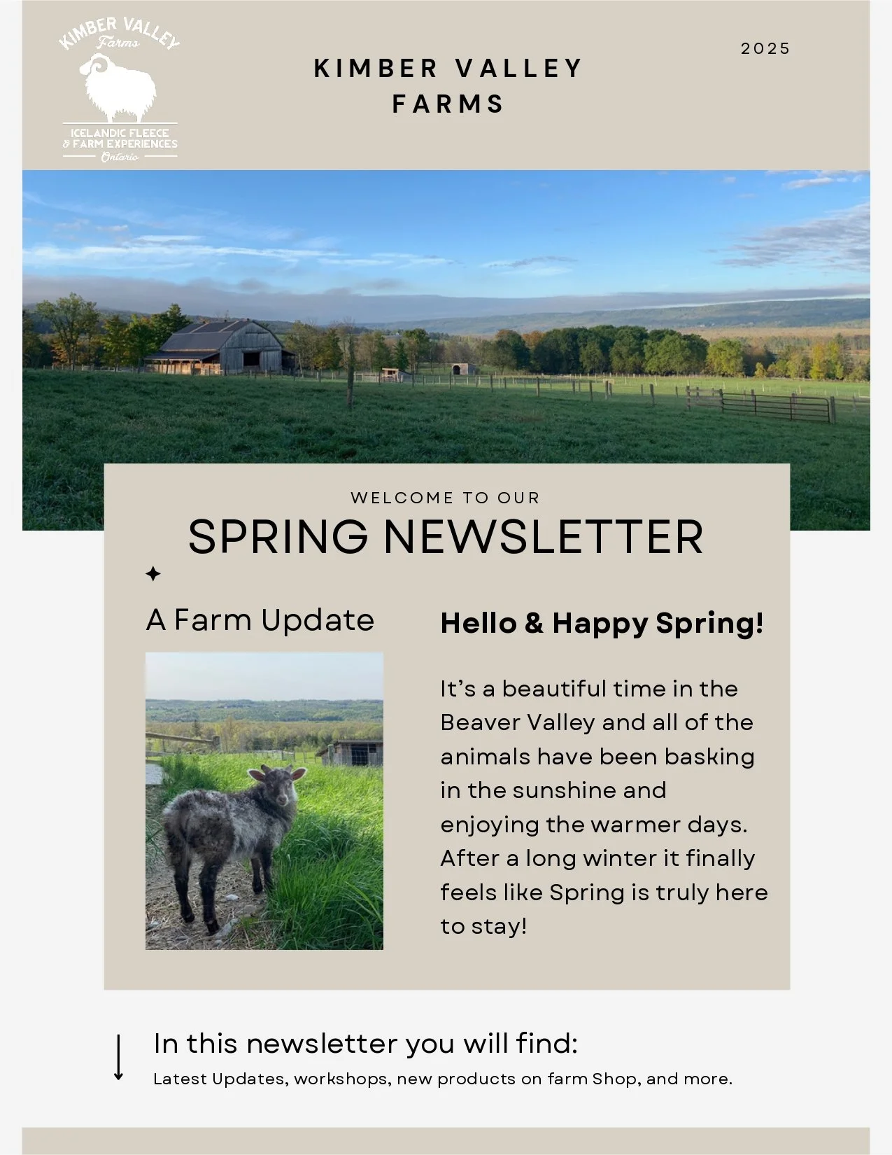 Newsletter — Kimber Valley Farms