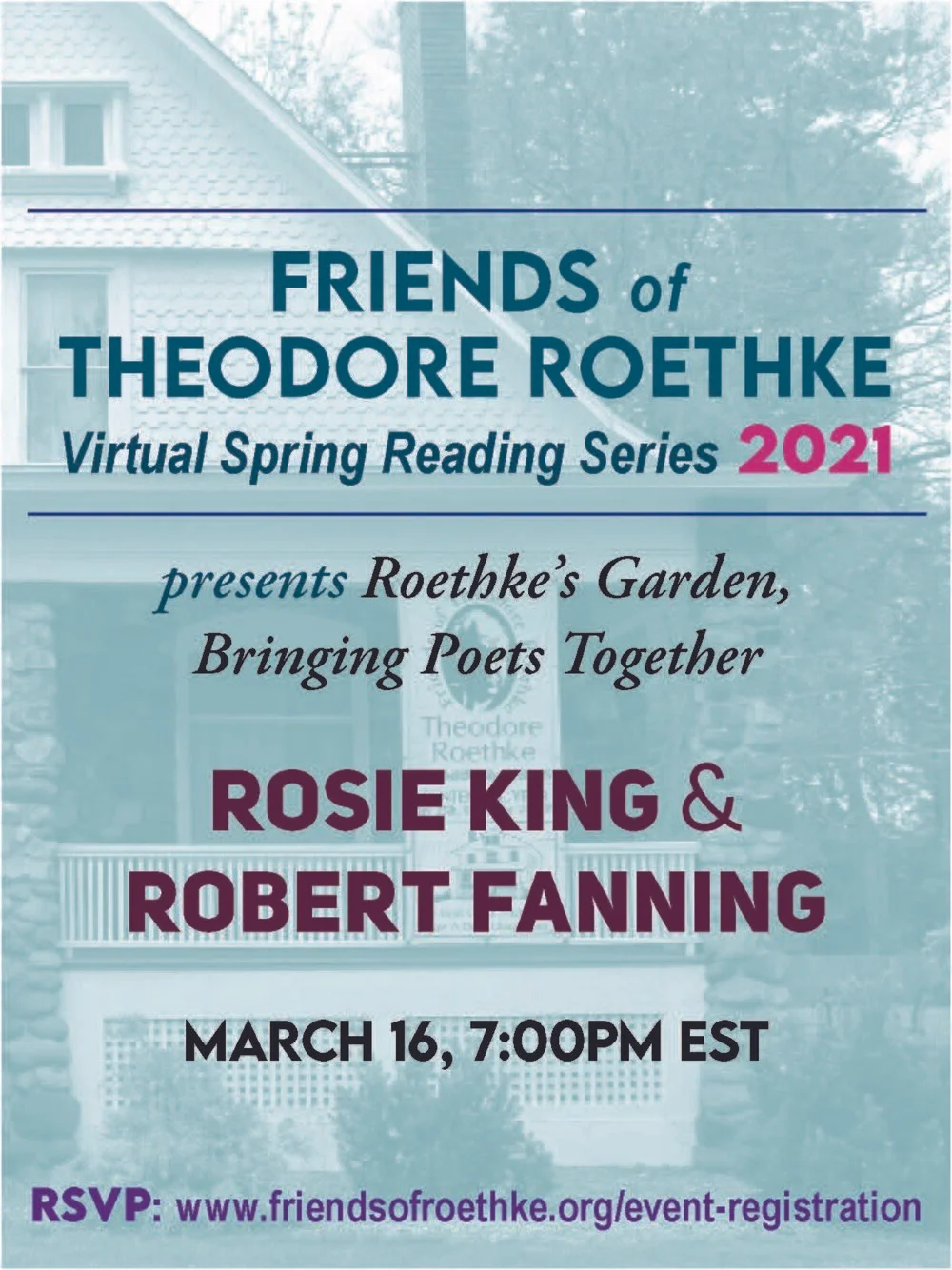 March 16 Virtual Spring Reading Series with Rosie King and Robert ...