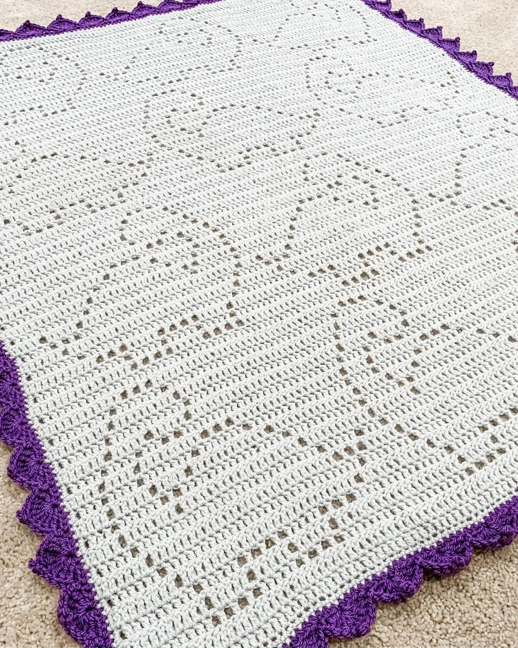 Rainbow and Cloud Filet Crochet Baby Blanket Pattern — Owl B. Hooked ...
