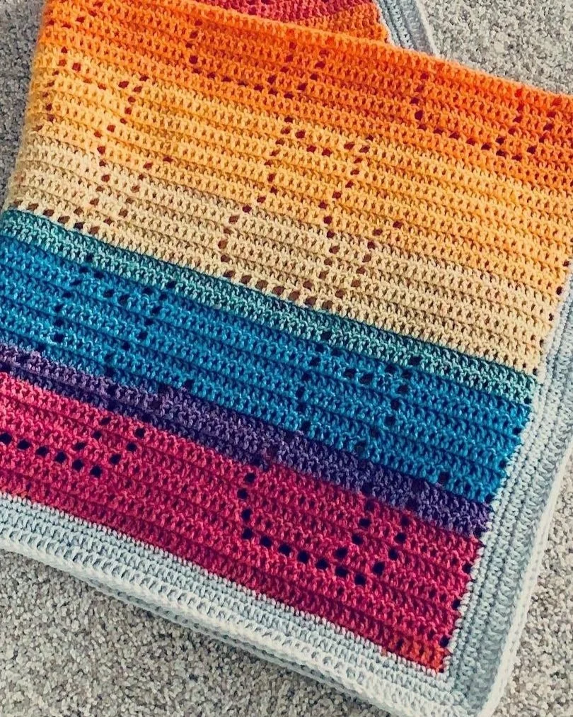 Hope Blanket :: Filet Crochet Pattern :: Awareness Ribbon — Owl B. Hooked