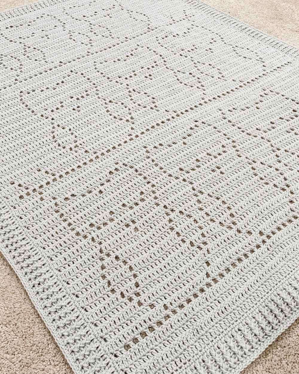 Filet Crochet Alphabet Baby Blanket Pattern — Owl B. Hooked - Filet ...