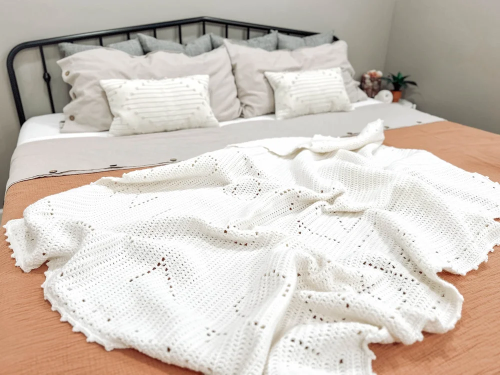 Filet Crochet Blanket Patterns — Owl B. Hooked - Filet Crochet Blanket ...