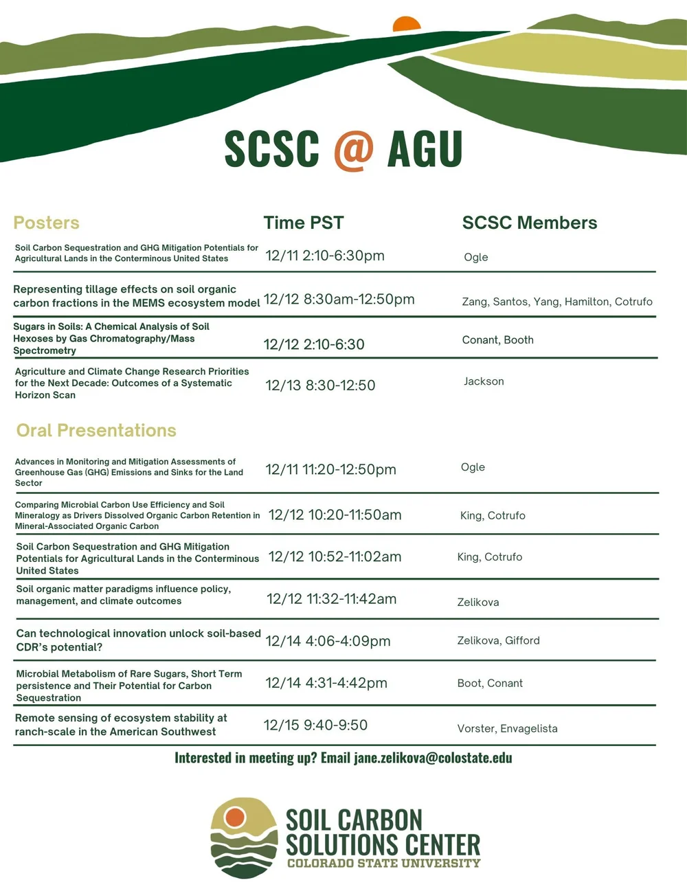 SCSC @ AGU: American Geophysical Union — Soil Carbon Solutions Center