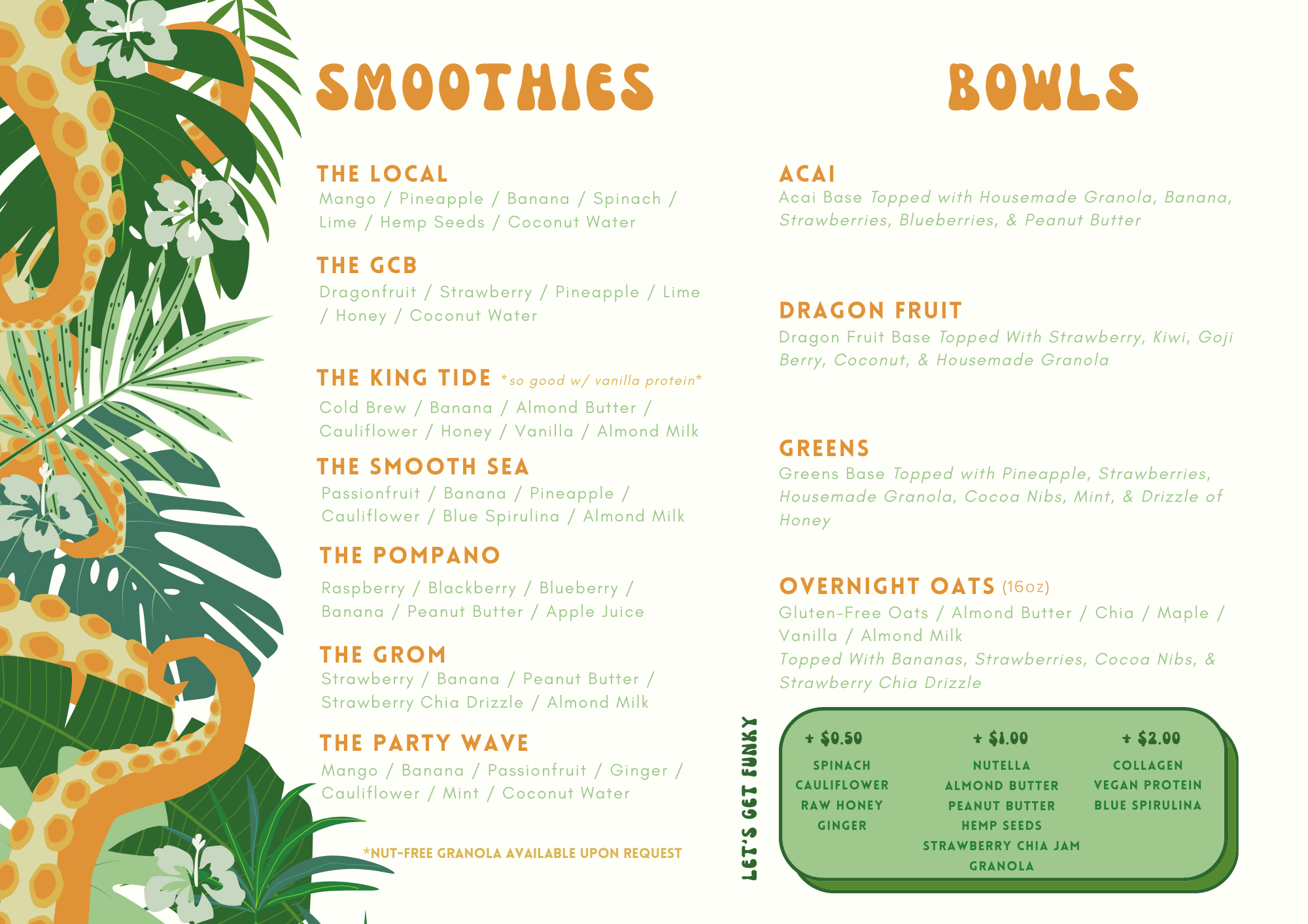 Menu — Smooth Seas