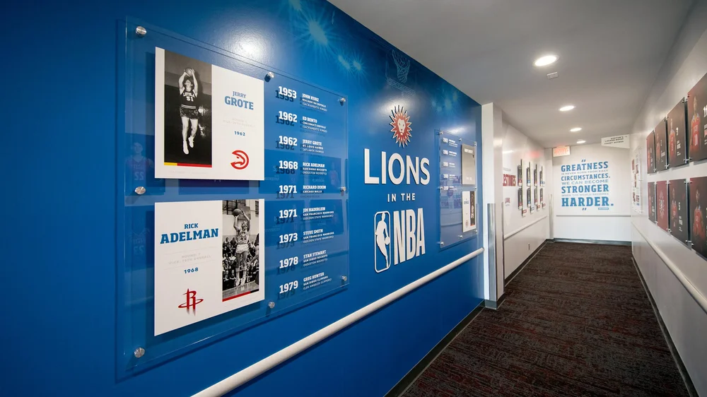 LMU Lions Men's Basketball Corridor — The Athletic Branding Company