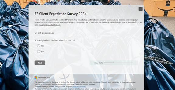 EF Client Experience Survey — Essentials First